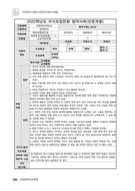 2022학년도 이화여자대학교 면접 질문 미분때려