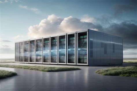 premium ai image cloud data center 3d rendering