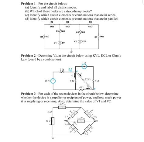 solved problem 1 for the circuit below a identify and