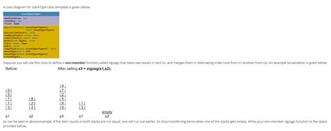 solved a class diagram for stacktype class template is given