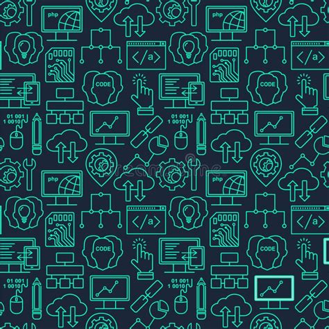 Internet Technology And Programming Seamless Background Stock Vector