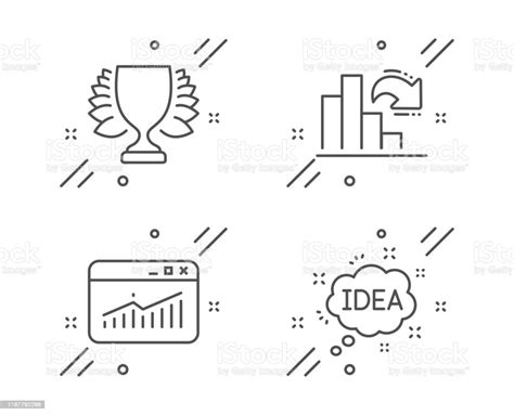 우승자 웹사이트 통계 및 그래프 아이콘 감소 세트 아이디어 기호입니다 벡터 Championship에 대한 스톡 벡터 아트 및 기타 이미지 Championship 개발