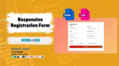 Responsive Registration Form In Html And Css Jv Codes 2026