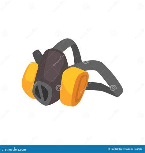 Cartoon Miner`s Protective Dust Mask Stock Vector Illustration Of