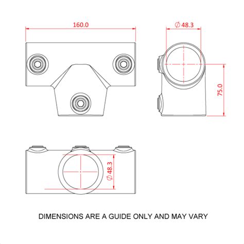 Pipeclamp Angled Two Socket Tee 4 10 Degree Doughty Engineering