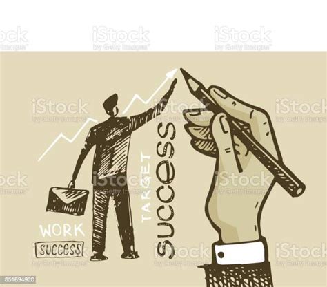 비즈니스 성공으로 이어지는 라인을 그리기 비즈니스 벡터 개념 그림입니다 성공에 대 한 경로 만들기 개념에 대한 스톡 벡터 아트
