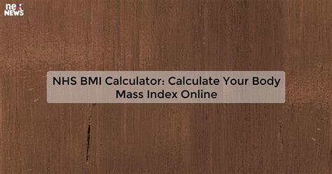 Nhs Bmi Calculator Calculate Your Body Mass Index Online