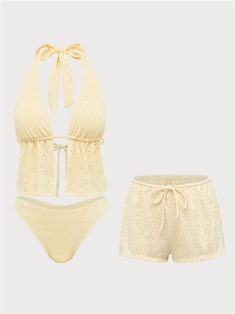 Womens Three Piece Bikini Sets Tankinis Tops And Bottoms Samiol