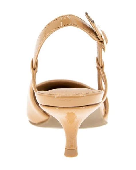 Kenneth Cole Maggie Kitten Heel Slingback Pump In Metallic Lyst