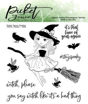 Picket Fence Studios Witch Please Clear Stamps H 105 Hexe