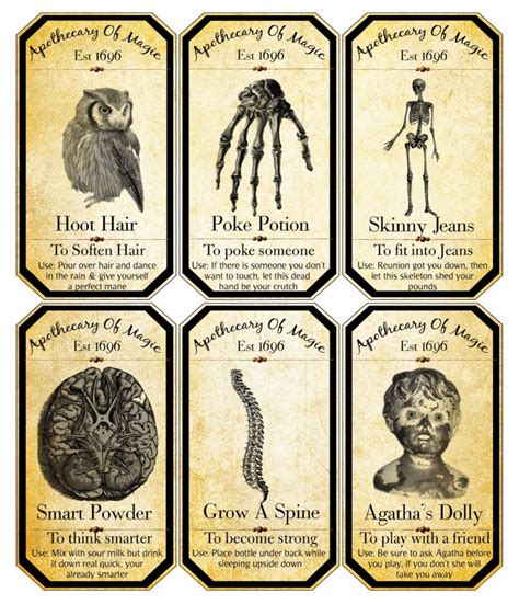 Printable Potion Bottle Labels Printable Word Searches
