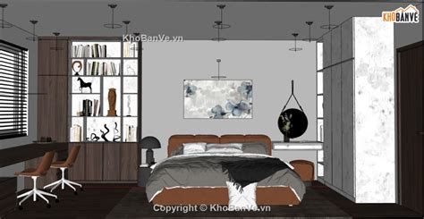 Nội thất Phòng ngủ file sketchup tuyệt đẹp
