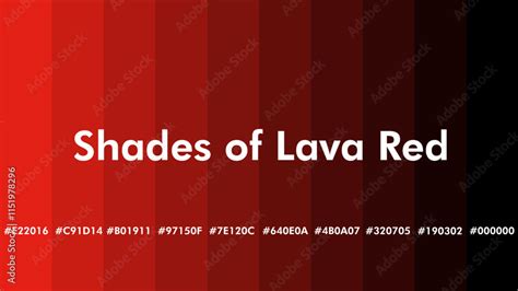 Shades Of Lava Red Color Palette With Catalog Samples With Rgb Hex Codes Wood And Plastic