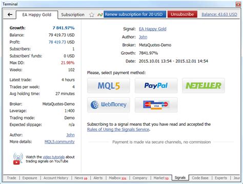Signal Subscribers Signals Metatrader 4 Help