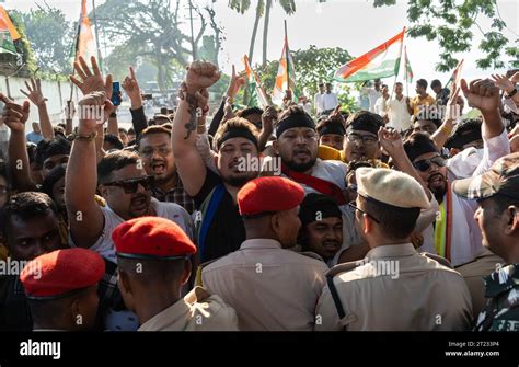 Assam Police Personnels Try To Push Back As Indian Youth Congress
