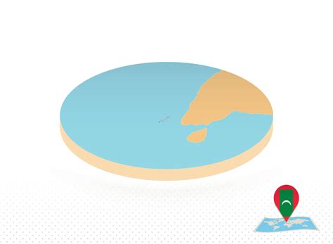maldives map designed in isometric style orange circle map 12785155