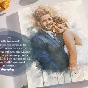 Personalized Watercolor Wedding Anniversary Portrait Commiwssion