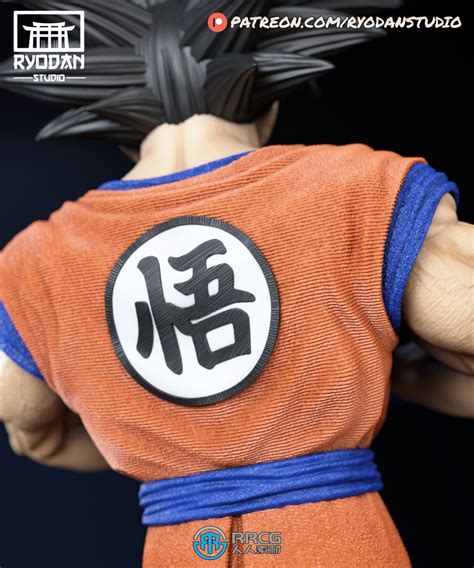 孙悟空站姿龙珠动漫角色雕塑雕刻3D模型 CG素材岛