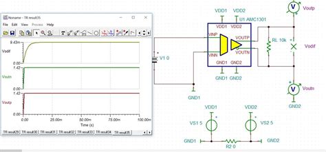 Tinaspiceamc1301 Why The Output Voltage Will Have Such A Huge Value