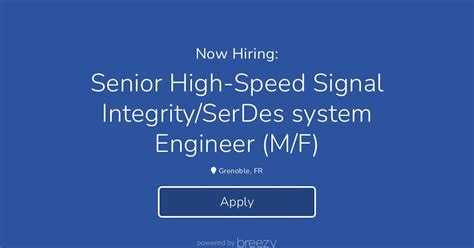 Senior High Speed Signal Integrityserdes System Engineer Mf At Adoc