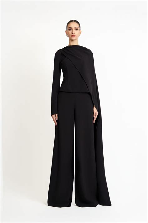 Kazina Top Black L Timeless Formal Wide Leg Pantsuit Elegant