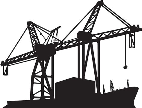 Emblema de la grúa portuaria Designo de la grulla portuaria Diseño del terminal de contenedores