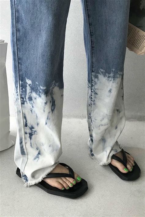 High Waist White Tie Dye Stylish Jeans Pants Tomscloth