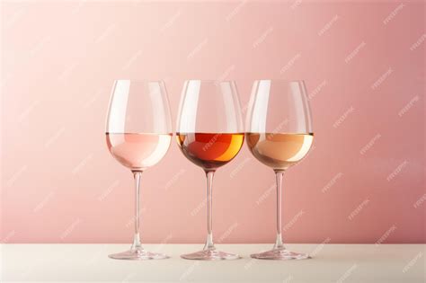 Premium Photo Three Wine Glasses Containing White Rose And Red Wine
