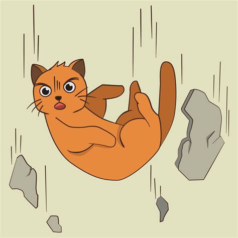 Orange Cat Falling Illustration 45953658 Vector Art At Vecteezy