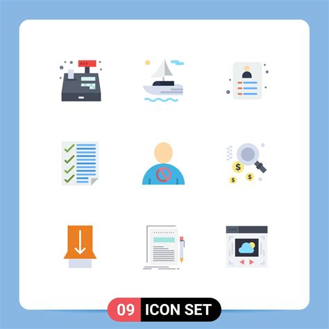 Group Of 9 Modern Flat Colors Set For Body Avatar Card Report Document