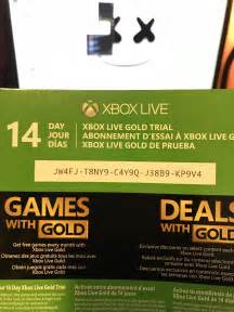 14 Day Xbox Gold Code First Come First Serve Rgearsofwar