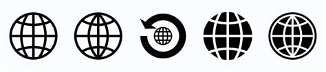 Internet Globe Icon Set Globe Web Icon Set 15805270 Vector Art At Vecteezy