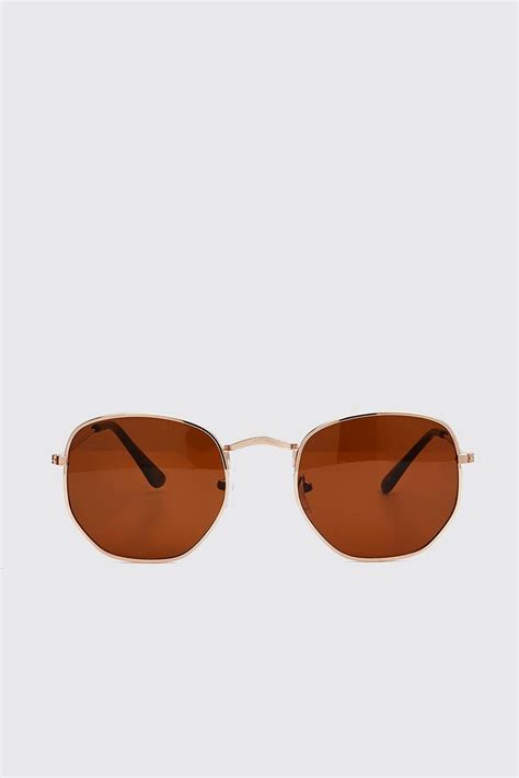 Mens Hexagon Sunglasses Boohoo Uk
