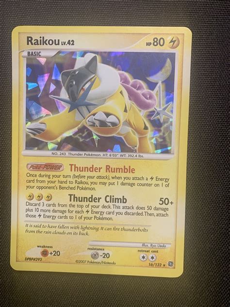 Pokemon Tcg Raikou Dp Secret Wonders Hgss19 Shattered Holo Rare