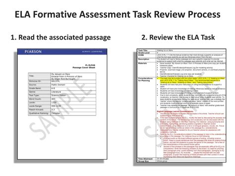 Ppt English Language Arts Ela Formative Assessment Task Review