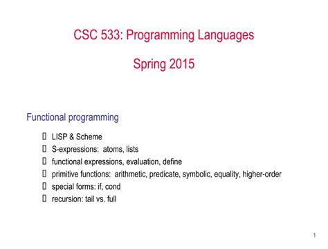 Ppt Functional Programming Lisp And Scheme Powerpoint Presentation