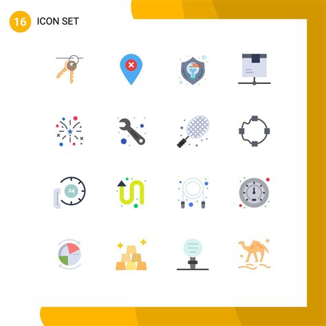16 User Interface Flat Color Pack Of Modern Signs And Symbols Of