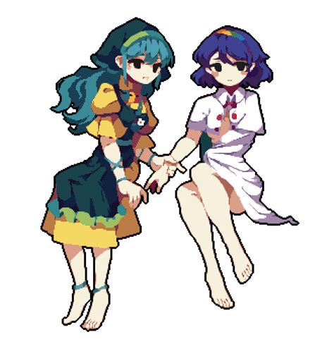 The Big Imageboard Tbib 2girls 4qw5 Apron Bangs Barefoot Black Eyes