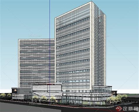 简约购物中心及高层写字楼建筑设计su模型 原创 Sketchup模型库 毕马汇 Nbimer