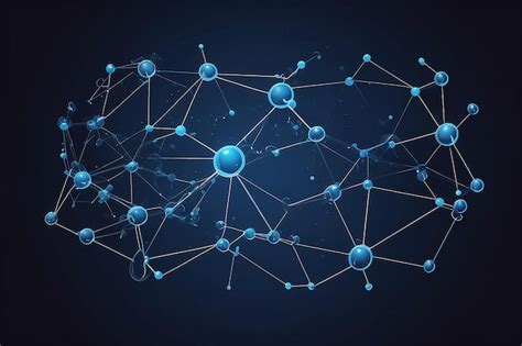 Premium Photo Abstract Molecule Structure On Dark Blue Color Background Vector Illustration Of