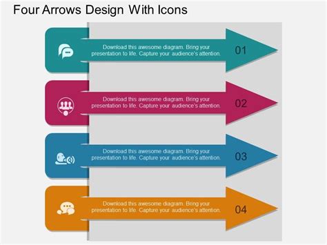 Four Arrows Design With Icons Powerpoint Template