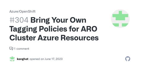 Bring Your Own Tagging Policies For Aro Cluster Azure Resources · Issue 304 · Azureopenshift