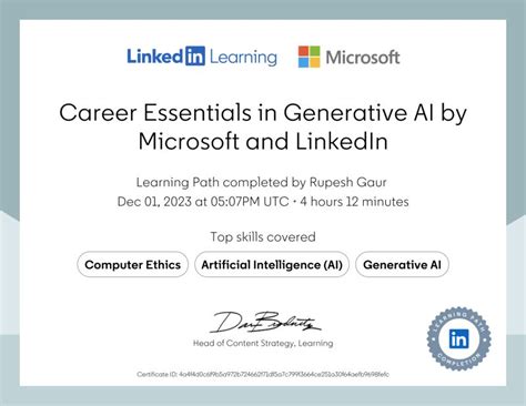rupesh gaur on linkedin certificate of completion
