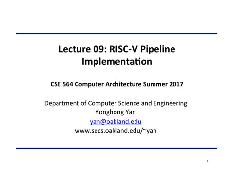 Lecture RISC V Pipeline Implementa On DocsLib