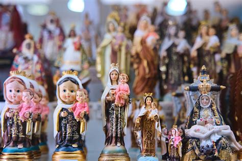 Religious Souvenirs Of Small Statues Of Virgins Saints And Christs