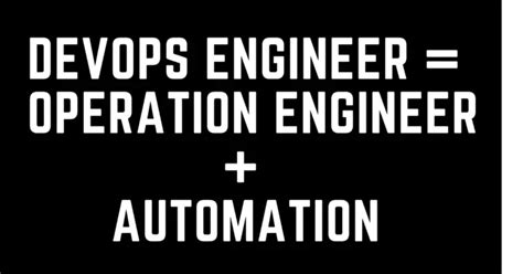 DevOps Engineer Operation Engineer Automation