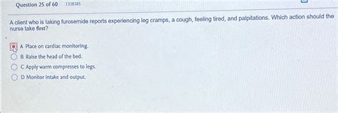 Solved Question 25 ﻿of 601328385a Client Who Is Taking