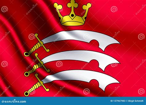 Middlesex Realistic Flag Illustration Stock Illustration