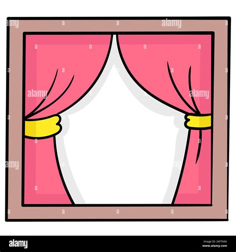 A Cartoon Drawing Of A Window Vector Illustration On A White Background