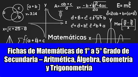 Fichas de Matemáticas de 1 a 5 Grado de Secundaria Aritmética